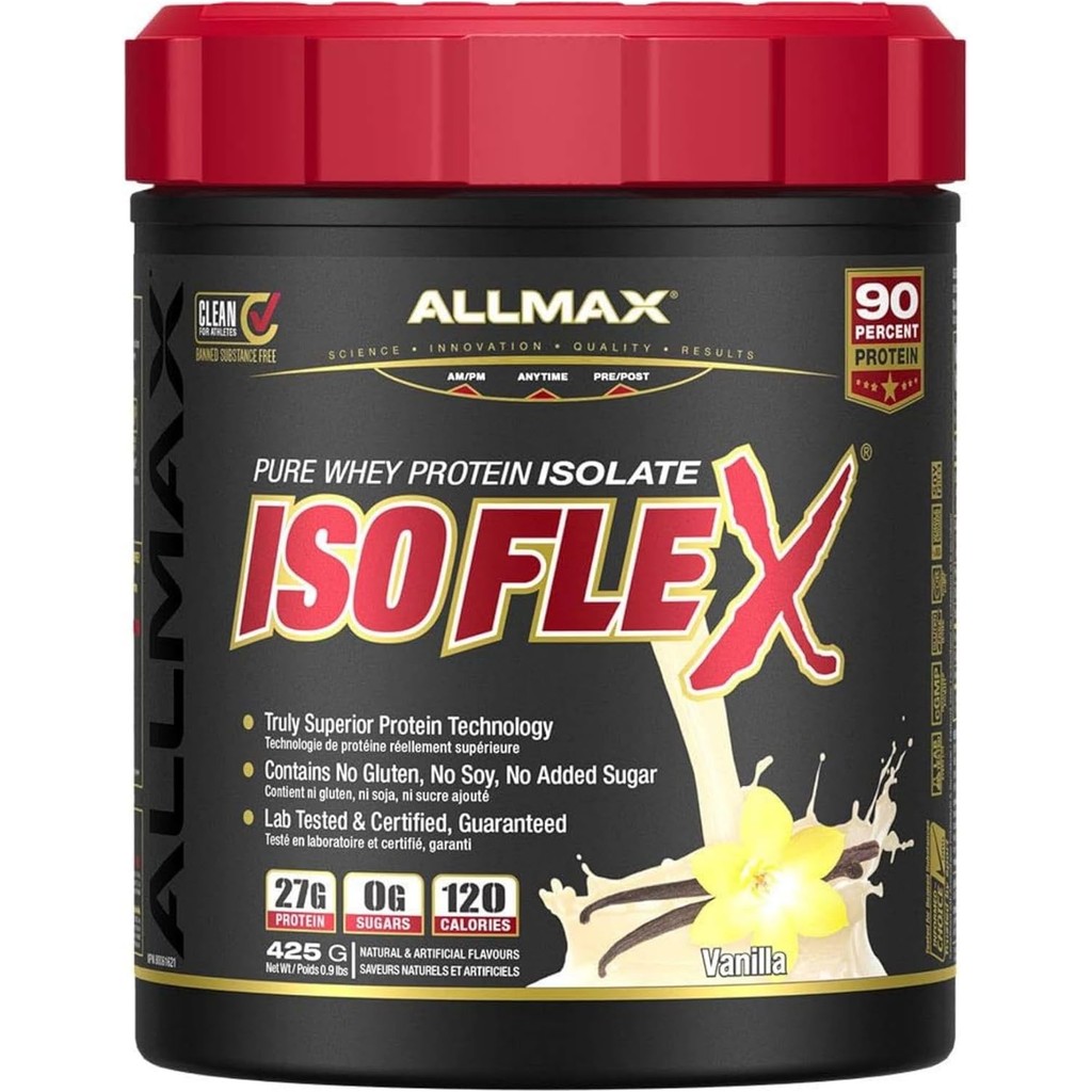 ALLMAX ISOFLEX Whey Protein Isolate,Vanilla - 1 Pound - per scoop Gram ...