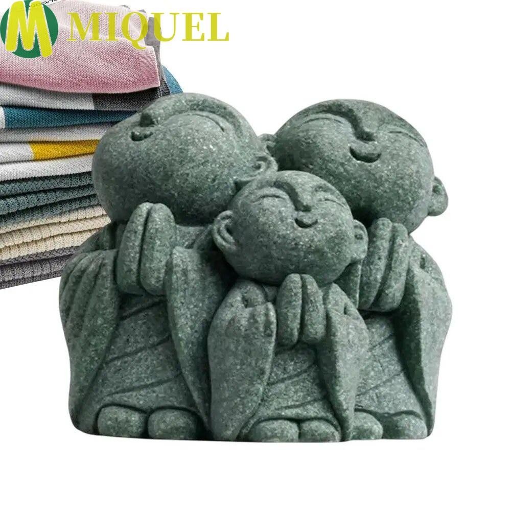 MIQUEL Little Monk Statue, Carved Cute Resin Monks Statues, Creative ...