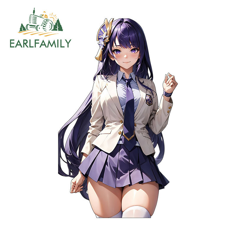 EARLFAMILY 13cm Genshin Impact Keqing AI Car Sticker Funny Occlusion ...