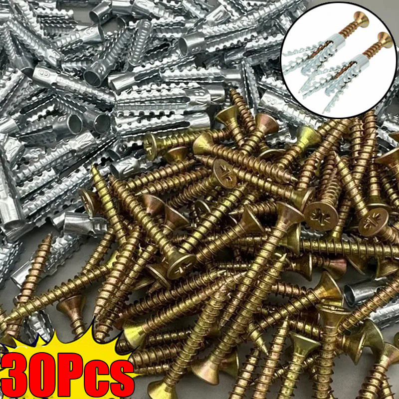 10/20/30 Sets Heavy Duty Wall Anchors Tube Pipe Metal Screw - Self ...