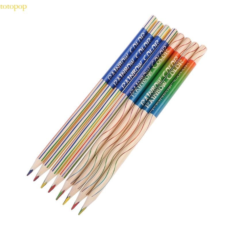 Top Portable Coloring Pencil Set 4-in-1 Rainbow Colored Pencil for Kids ...