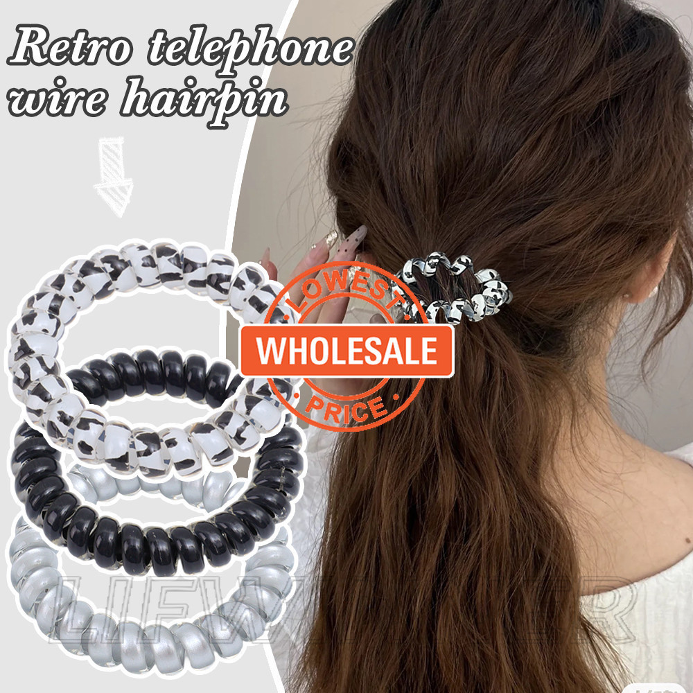 Hair Ties - Hair Accessories - Spiral Telephone Wire Line Hair Ring ...
