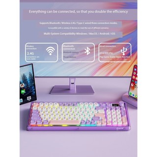 EWEADN V99 97% three-mode Mechanical keyboard Wireless Bluetooth Gaming ...