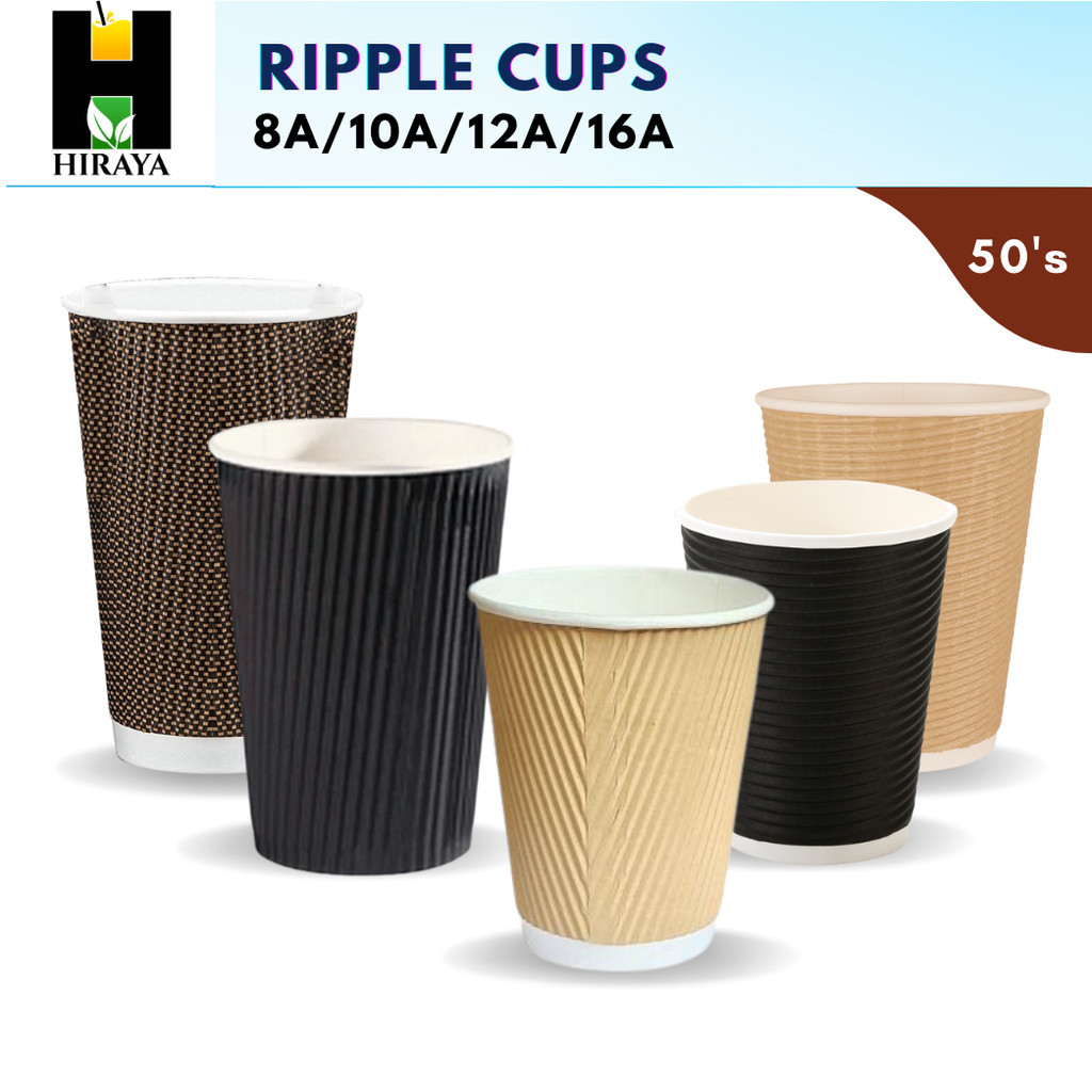 [50pcs] Ripple Paper Cup 8a/10a/12a/14a/16a/ Upright/Vertical ...