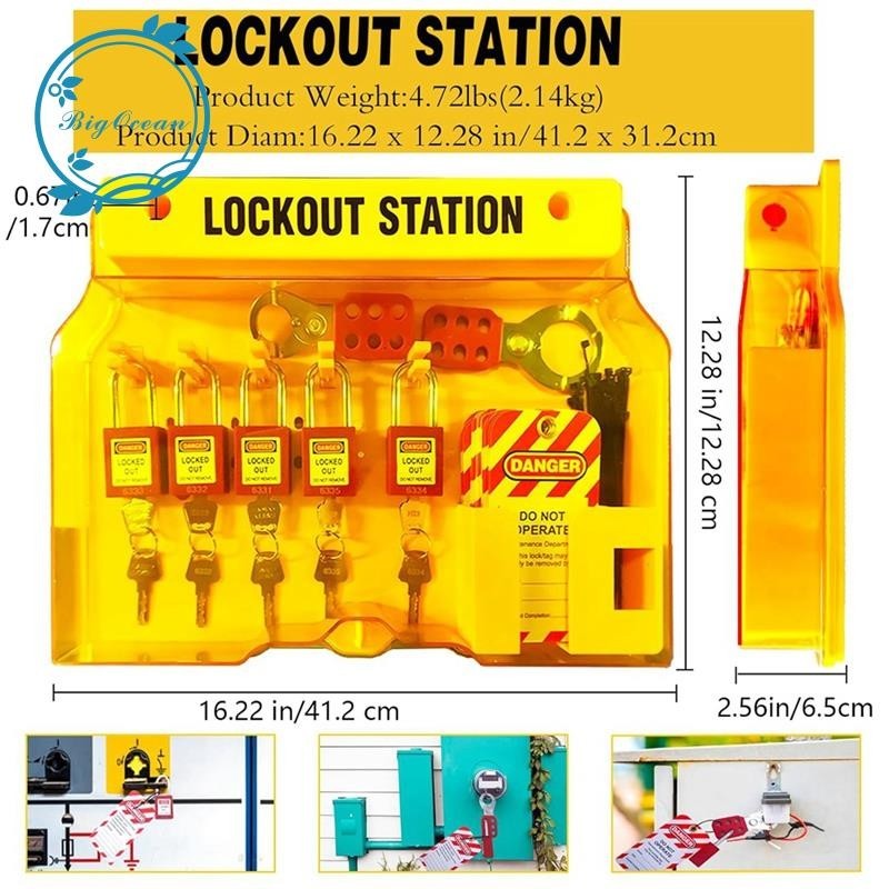 Lockout Tagout Station for Safe Electrical Lockouts,2Hasps,25Loto Tags ...