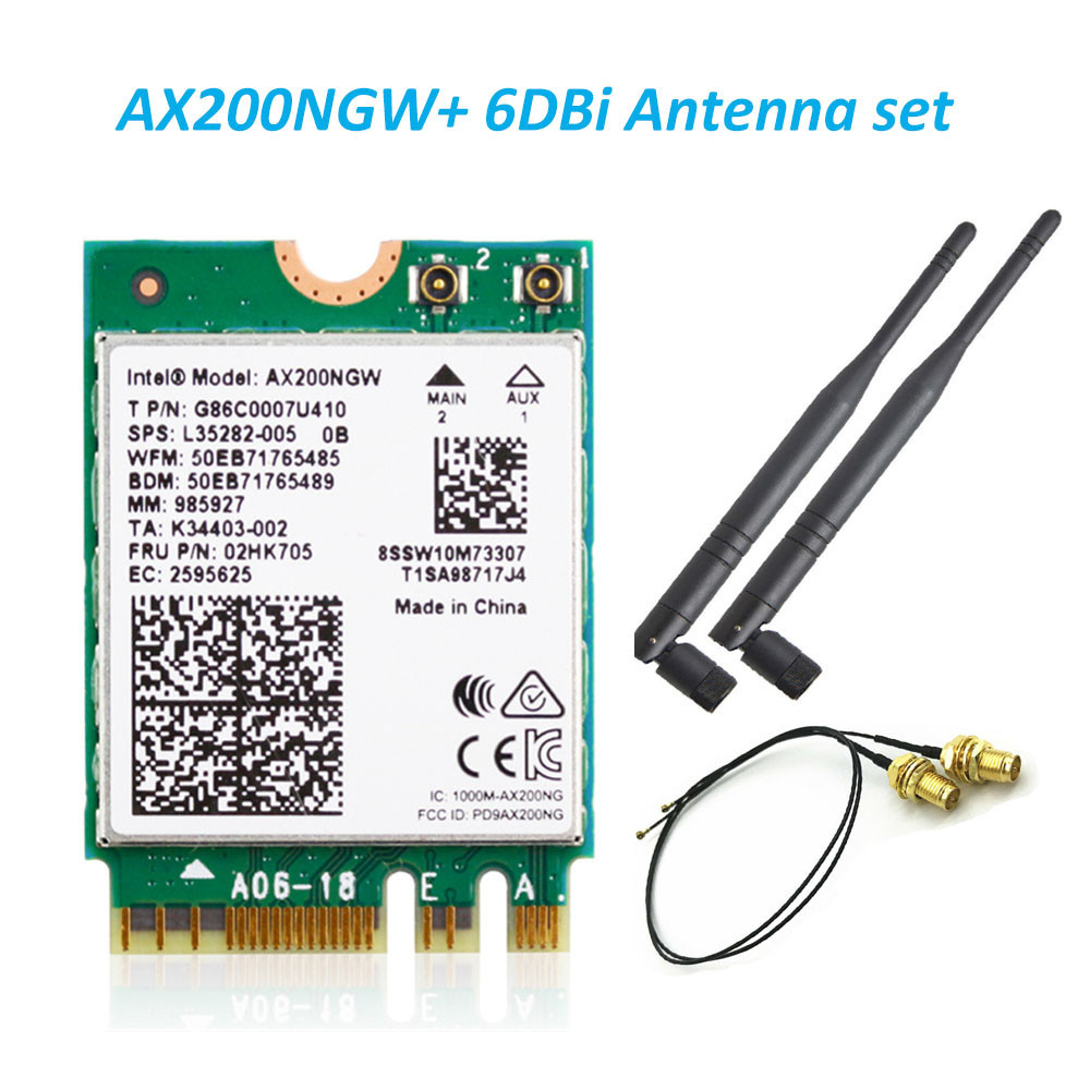 Intel WiFi 6 AX200NGW 2.4Gbps Dual band 2.4G/5G WLAN Wifi Card 802.11ax ...