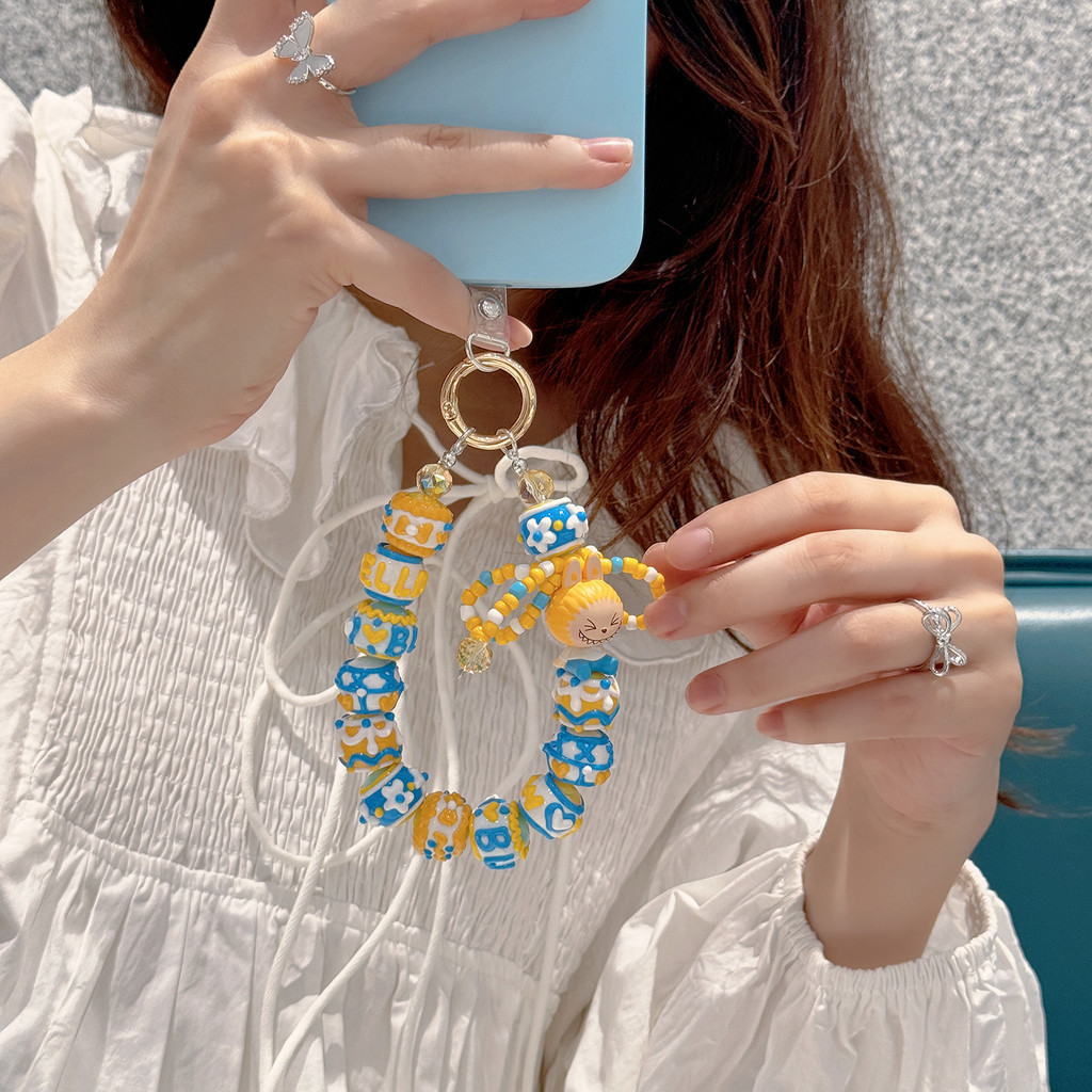 Genuine Pop Mart LABUBU Labu Cloth Sitting Posture Mobile Phone Chain ...