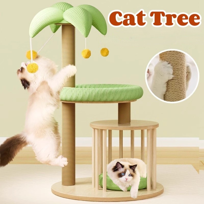 Cat Climbing Frame Coconut Tree Cat Tower Large Cat Condo Cat Tree Pet ...