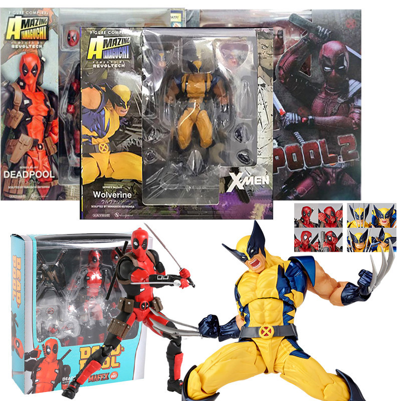 Marvel Model Deadpool & Wolverine Action Figure SHF Deadpool Mafex 082 ...