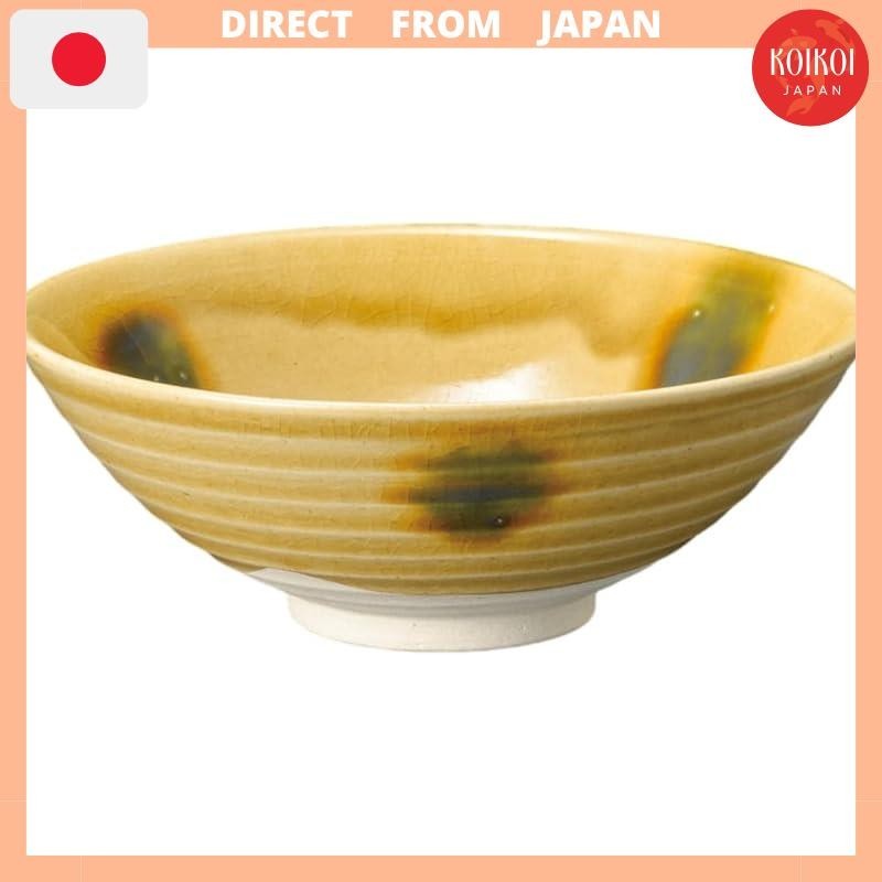 Matcha bowl, tea ceremony, yellow Seto Hira Chawan, pottery, Mino ware ...