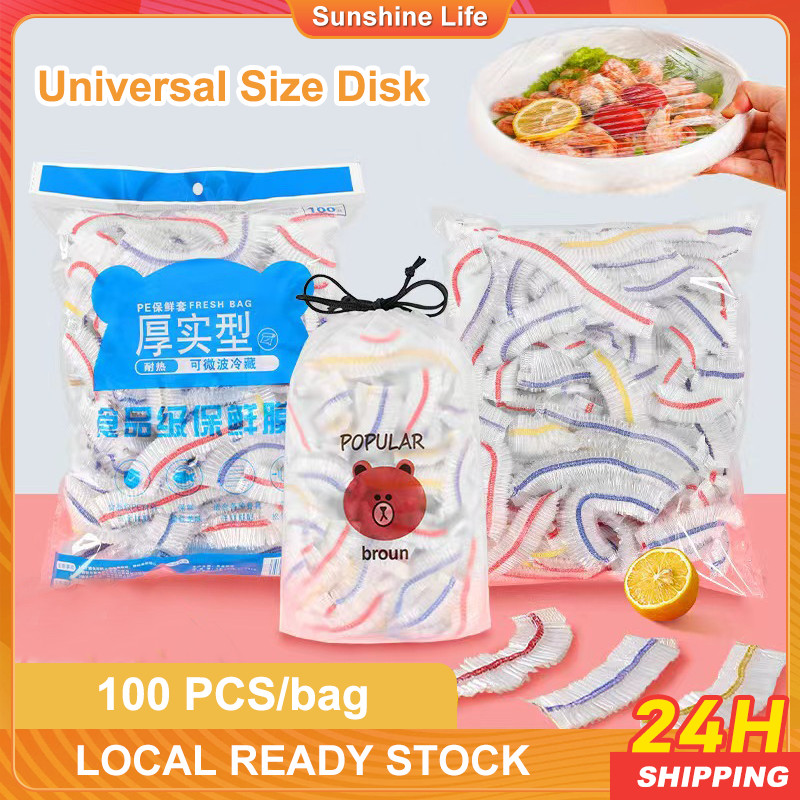 Cling Film Cover 100pcs Colorful Stripe Bear Bag Disposable Food Grade ...