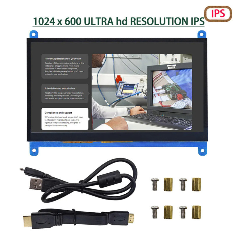 1024x600 Portable 7 Inch Touch HDMI Display Touch Screen Panel hdmi ...