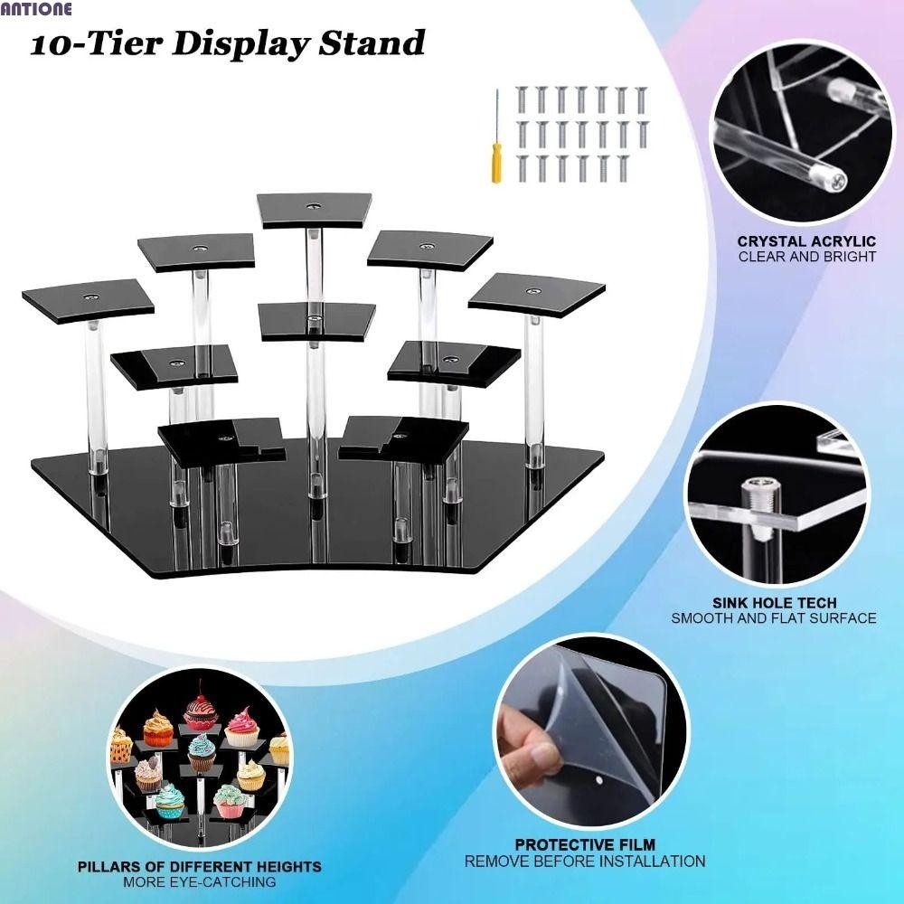 ANTIONE Toys Model Storage Rack, Acrylic 10 Seats Storage Display Rack ...