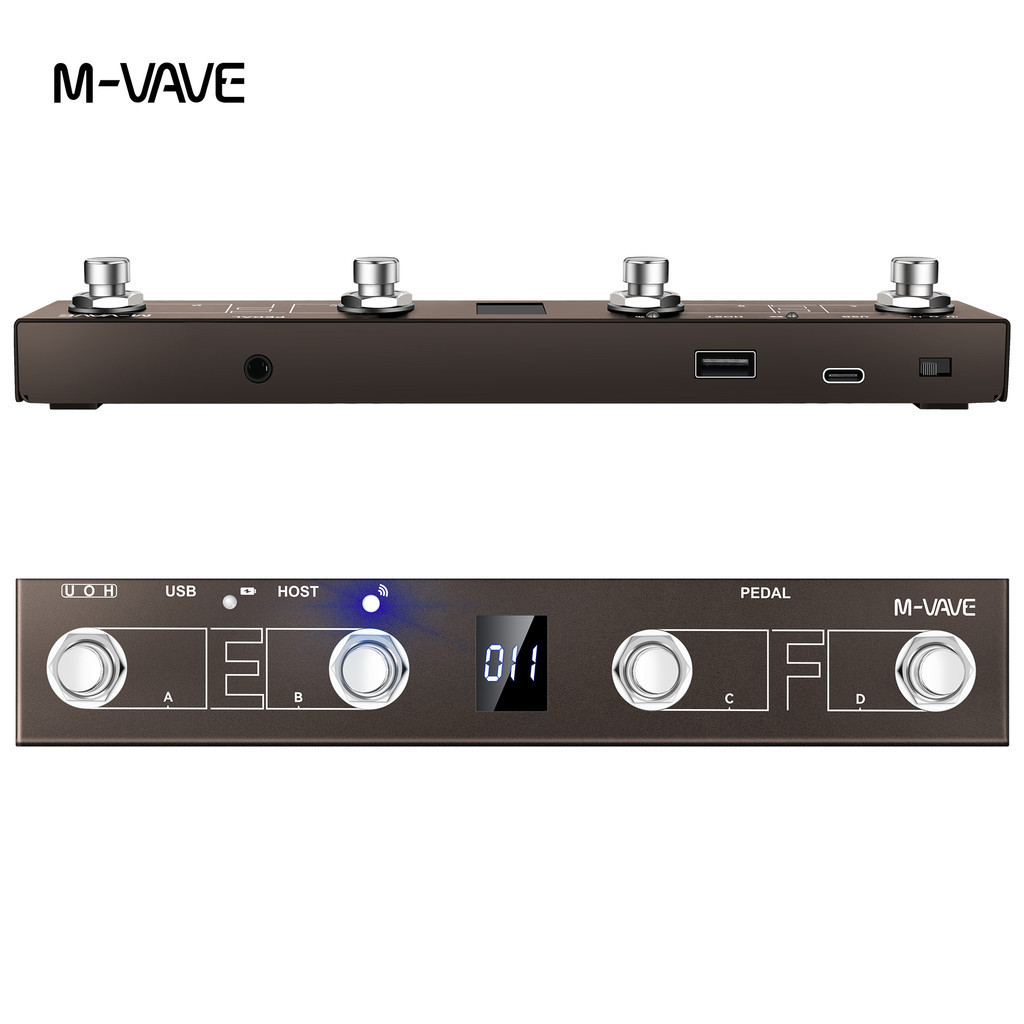 M-vave Chocolate Plus Wireless Midi Controller Keyboard 4 Buttons Foot Switch Supports MIDI Host ...