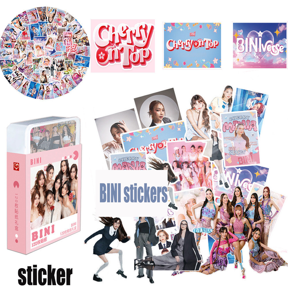120pcs/set BINI Stickers Aiah Gwen Jhoanna Mikha Sheena | Shopee ...