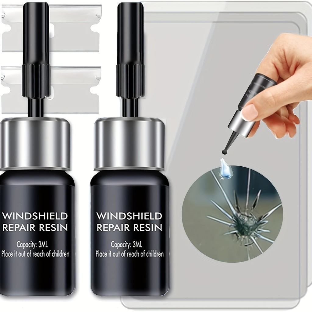 Nano Fluid Filled Windshield Repair Kit - Fixes Chips, Star Shaped ...