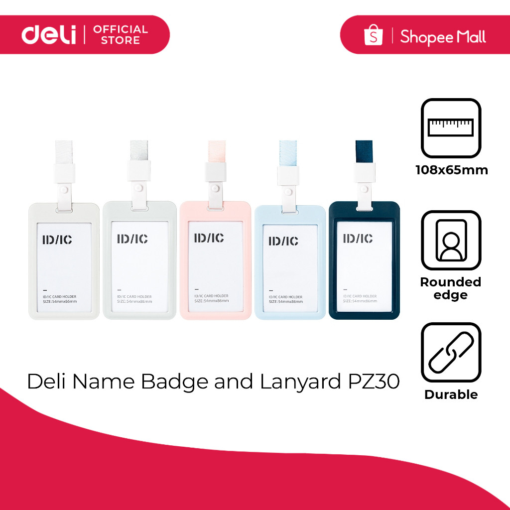 Deli PZ30 Name Badge and Lanyard | Shopee Philippines