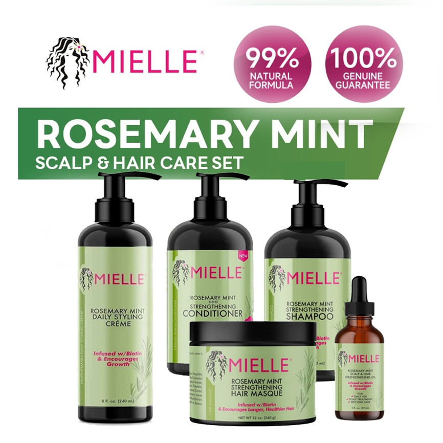 Mielle Organics Rosemary Mint Strengthening Shampoo/Rosemary Hair Oil ...