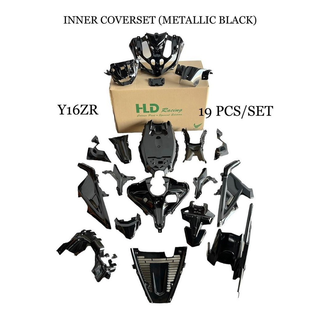 METALLIC BLACK ( BLACK KILAT ) HLD BODY INNER COVER SET Y16ZR Y16 ...