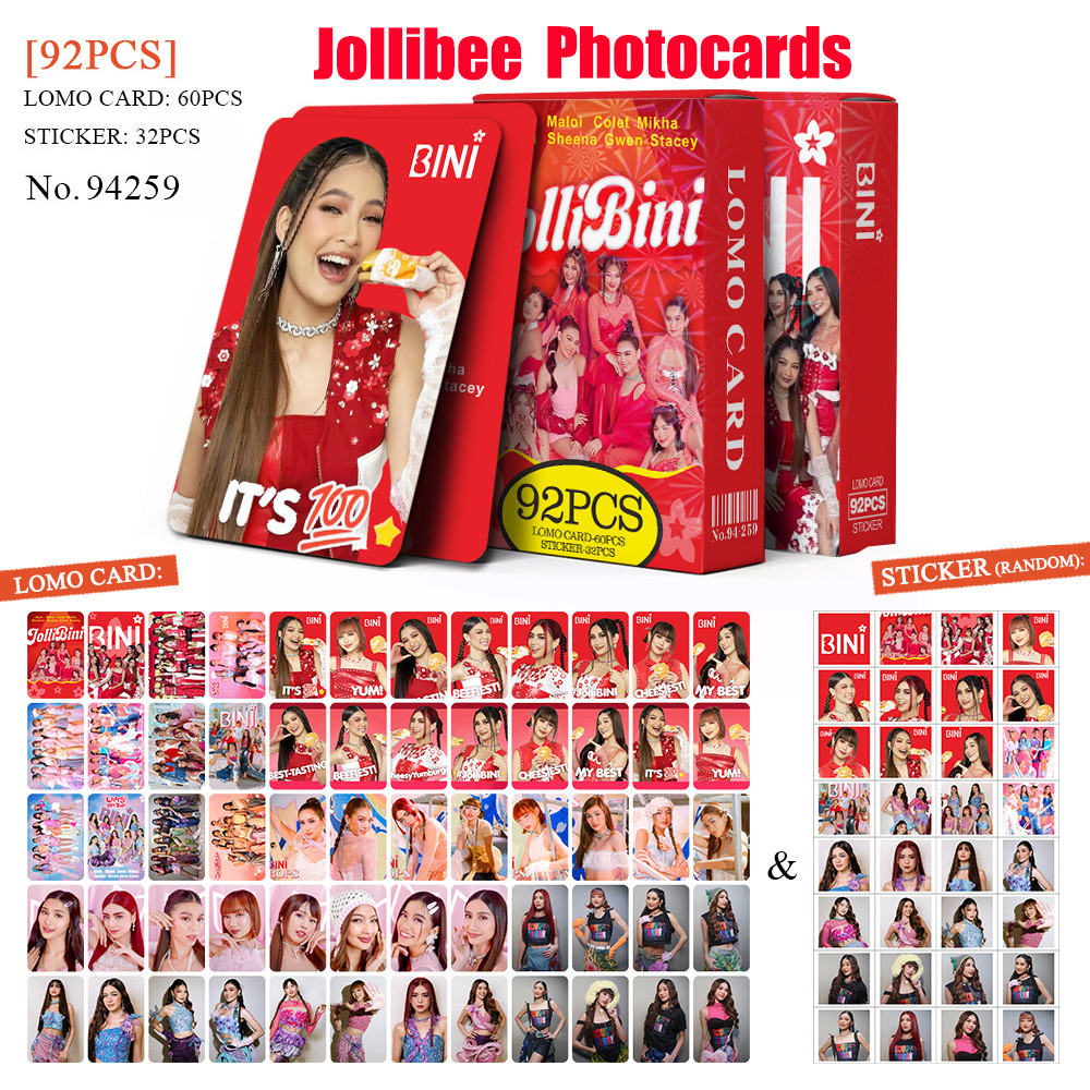 Jollibini Photocards Card Bini Photocards BINI Lomo Cards BINI Stickers ...