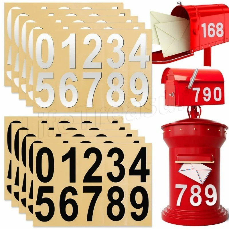 0-9 Car Number Reflective Sticker - Mailbox Number Reflective Stickers ...