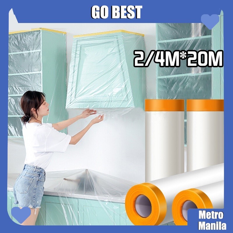 20m Plastic Cover Paint Furniture Dust Cover Multifunctional Protective ...