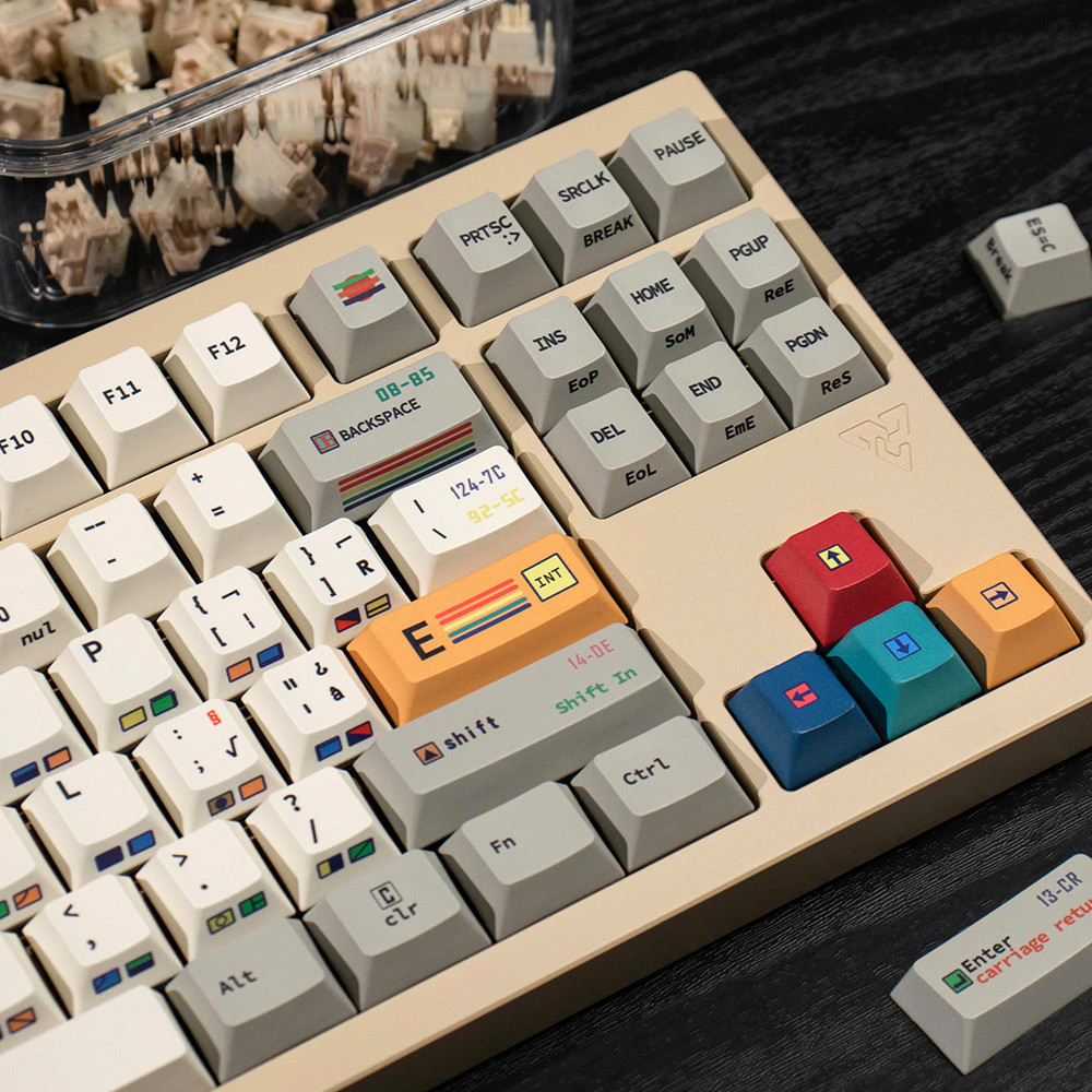 Retro C64 R3 Keycaps 147keys Set Colour Side Pbt Cherry Profile Custom