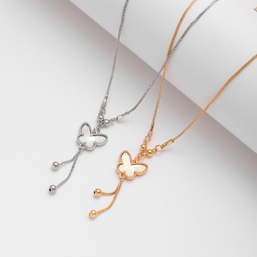 Lavish Jewelry 523N Women's Titanium Necklace, Genuine Gold Silver ...