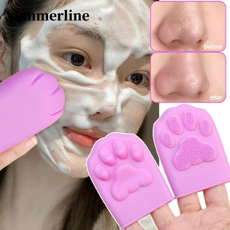 Cute Cat Paw Facial Cleansing Brush - Exfoliating Silicone Face ...