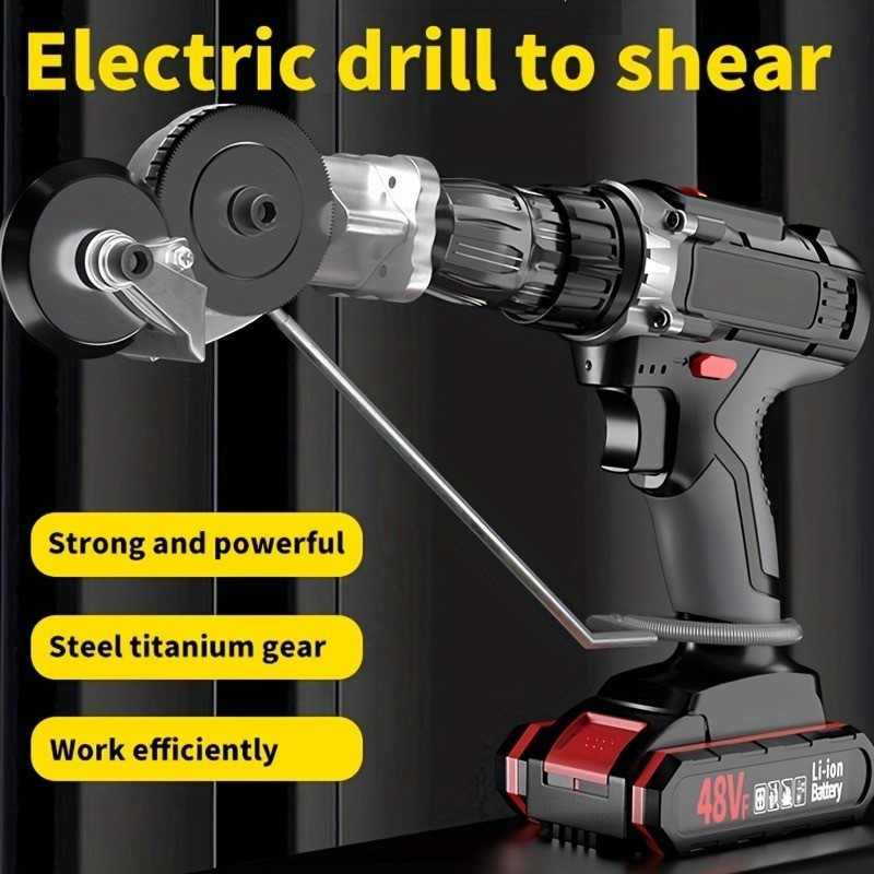 Electric Drill Plate Cutter DIY Metal Sheet Cutter Free Cutting Tool Nibbler Saw Cutter Plate ...