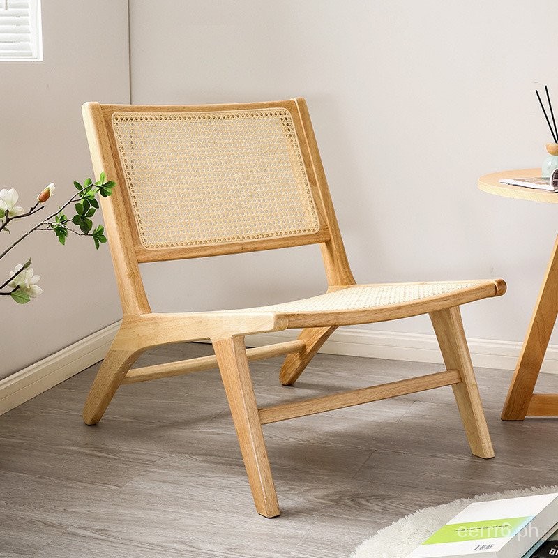 Nordic Rattan Leisure Chair Solid Wood Sofa Chair Rattan Chair Home ...