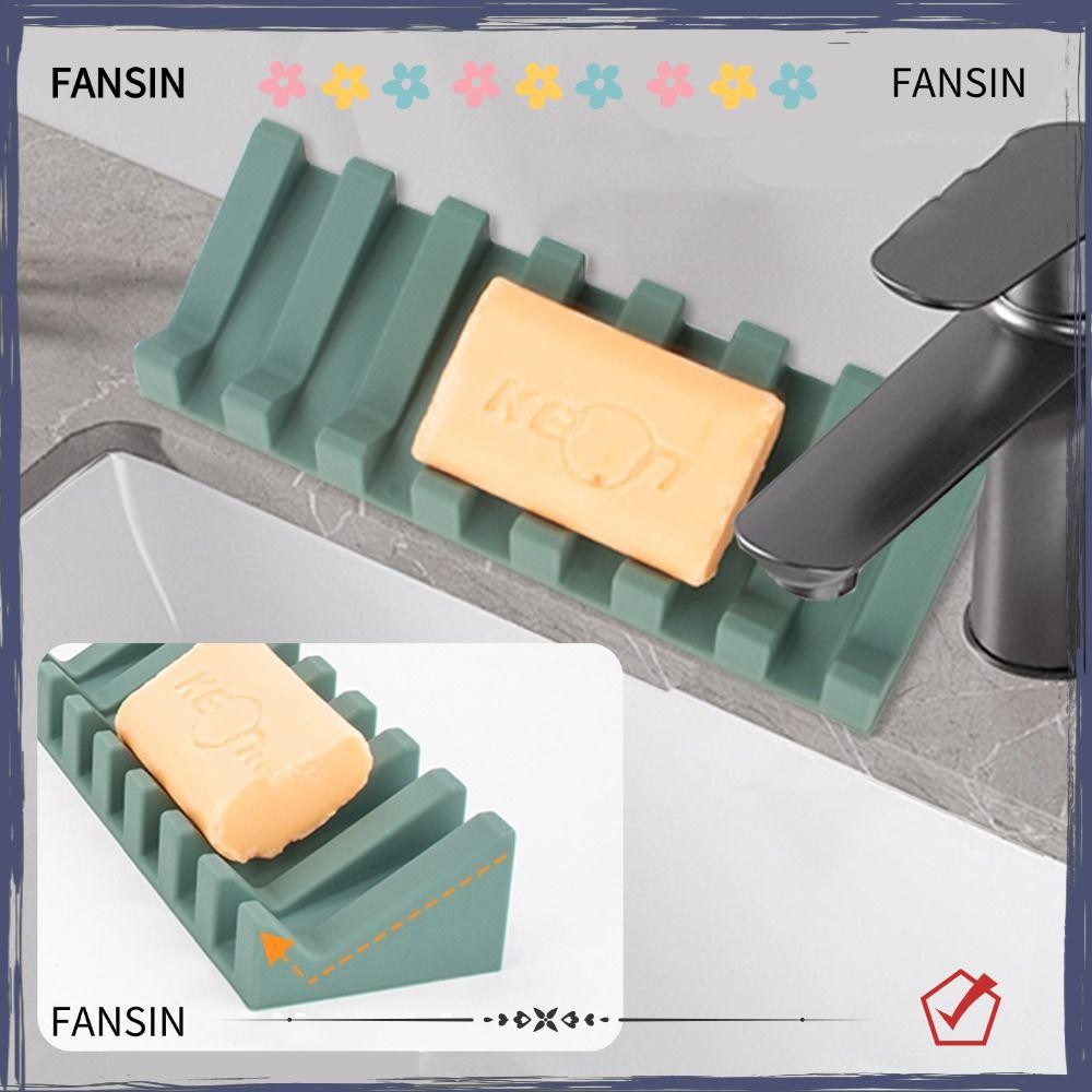 FANSIN Self Draining Soap Dish Holder, Silicone Waterfall Bar Soap Tray ...