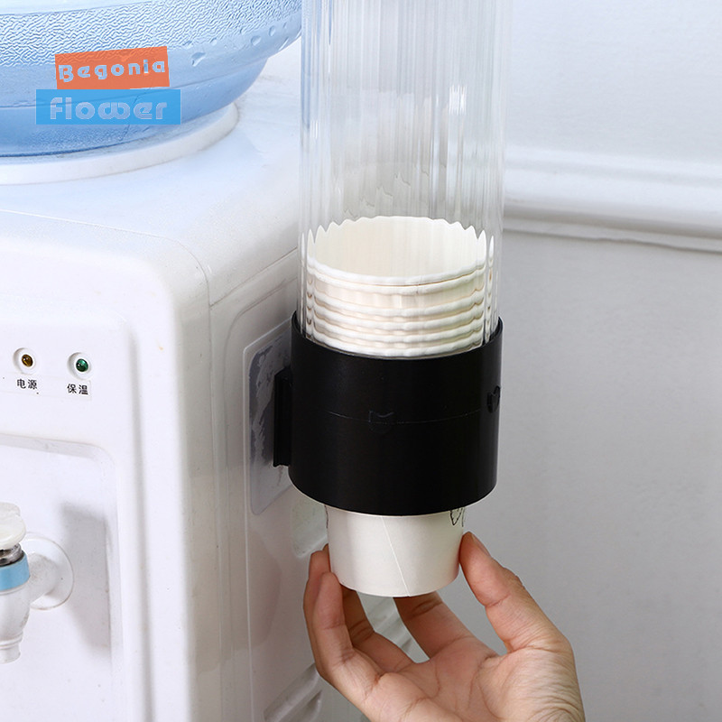 Begonia Flower Disposable Paper Cups Dispensers Plastic Cup Holders For ...