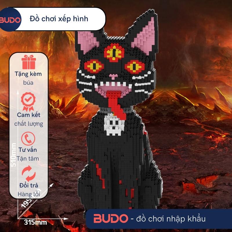 Halloween toy model horror cat 3 eyes monster witch horror 9-tailed fox ...