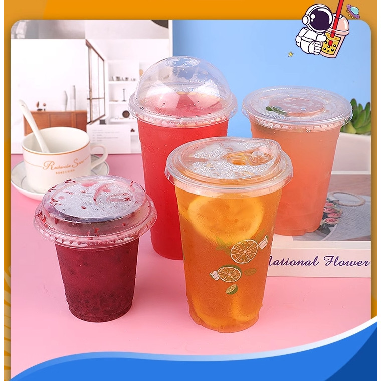 SCYSHOP Disposable Plastic Cups 95mm Y-Cups Plastic Cups with Lids Milk ...