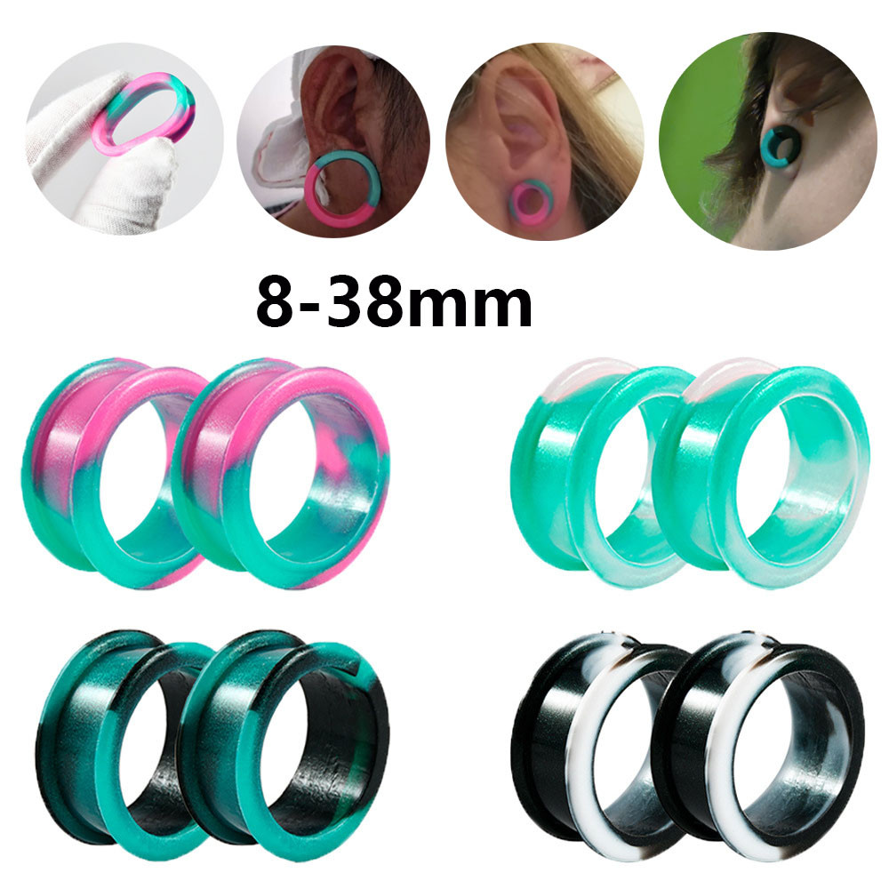 1Pair 8-38mm Tie Dye Ear Plugs Flesh Tunnel Expanders Lobe Stretcher ...