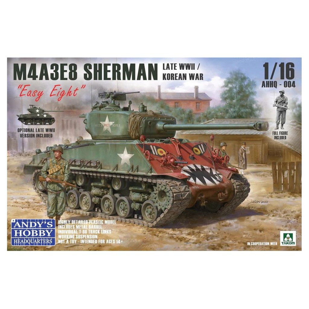 TAKOM 1/16 World War II/Korean War US Army M4A3E8 Sherman Easy Eight ...