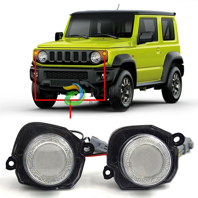 CLEAR LED HALO FRONT INDICATOR TURN SIGNAL fog LIGHTS lamp FOR SUZUKI JIMNY GJ JB64 JB74 2019 ...
