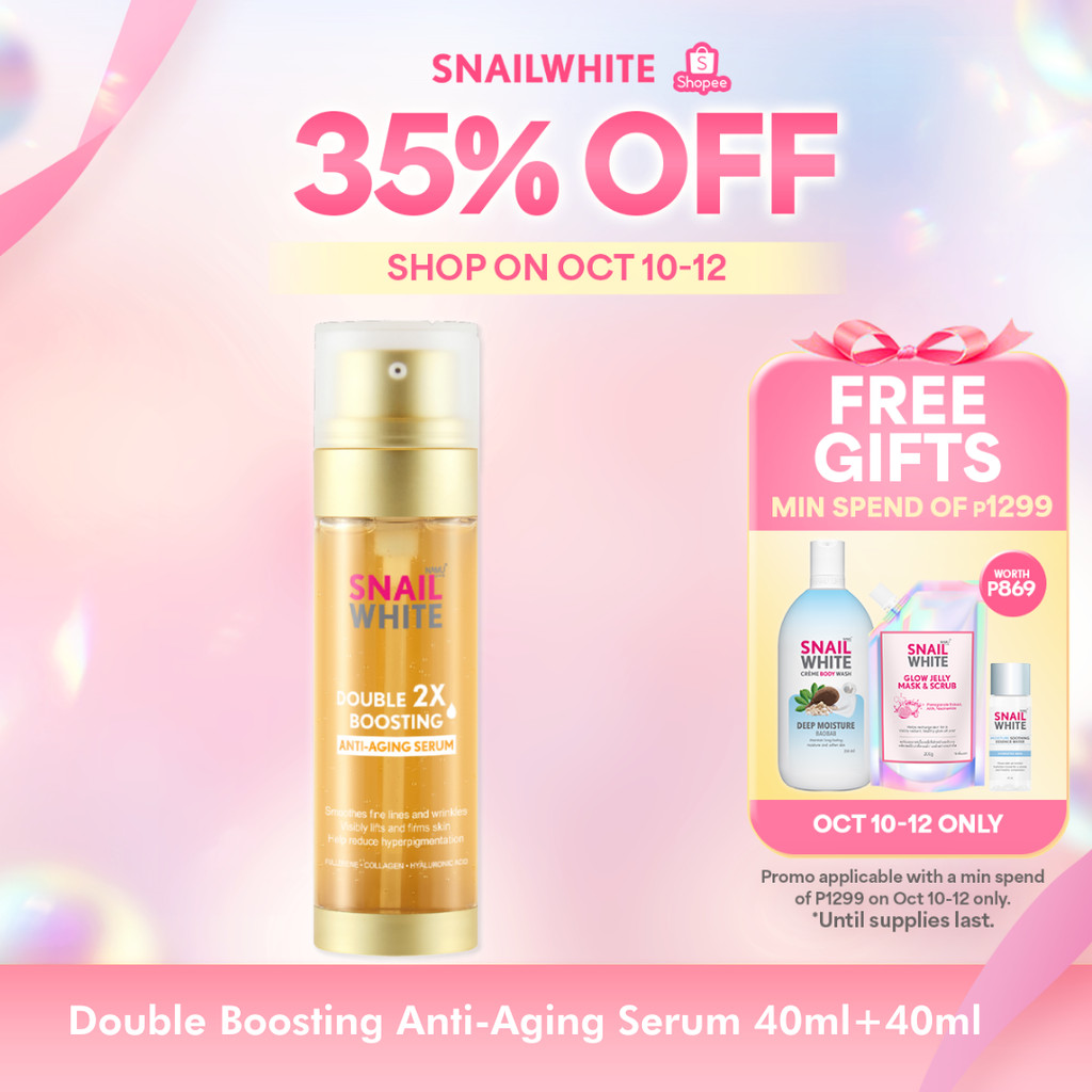 [35% OFF ON OCT 10-12] SNAILWHITE Double Boosting Anti-Aging Serum 40ml + 40ml (Expiry: April ...