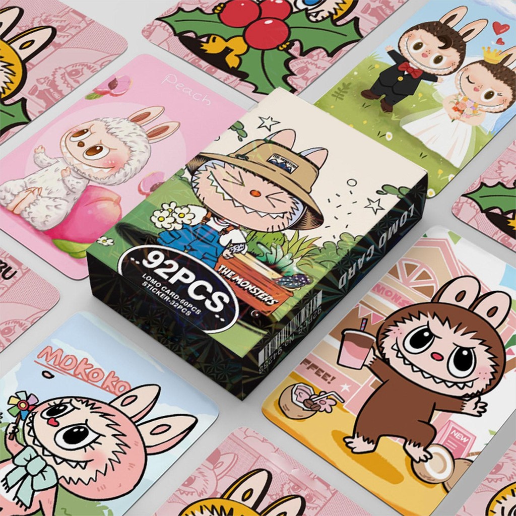 92pcs POPMART Lomo Cards LABUBU The Monsters Double Sided Photocards ...