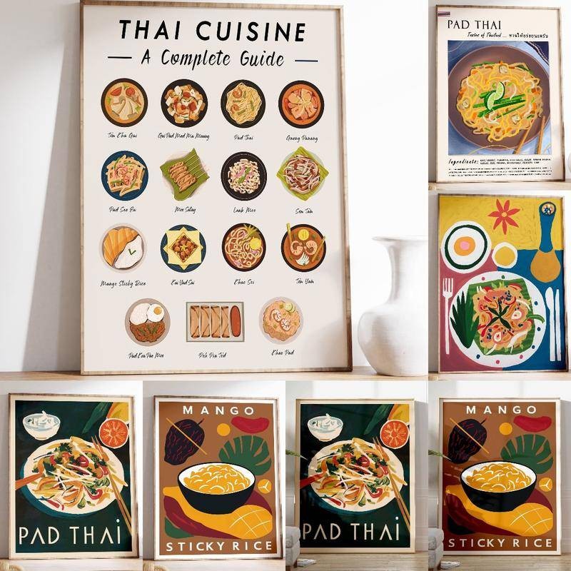 Thai Food Art, Mango Sticky Rice Poster, Kitchen Decor, Kitchen Poster ...