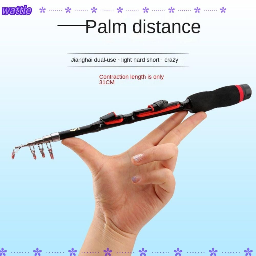 WATTLE Telescopic fishing rod, Casting Carbon Fiber Portable Fishing ...