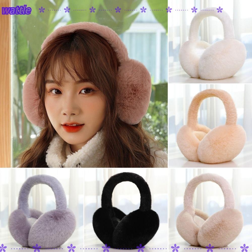 WATTLE Plush Ear Warmer, Ear Cover Solid Color Winter Warm Earmuffs ...