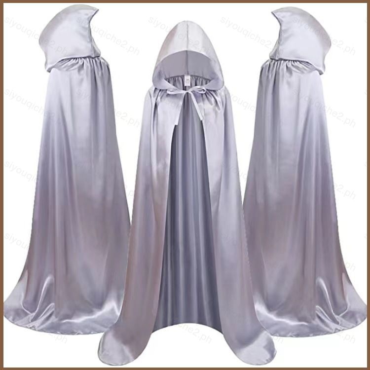 sy Halloween cape black death cloak with hat Witch demon costume ...