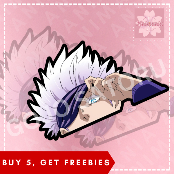 Anime Peeker Jujutsu Kaisen - Gojo Satoru Peeking Sticker Waterproof ...