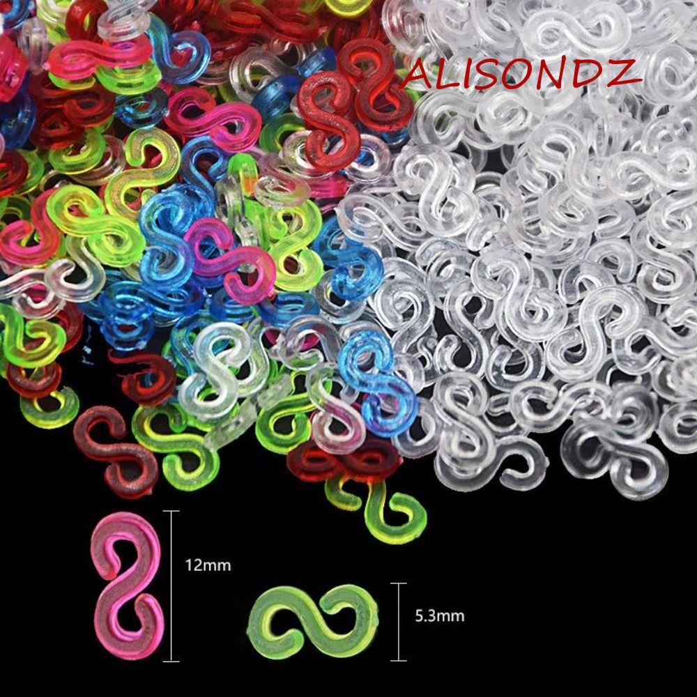 ALISONDZ 500pcs Acrylic S Clips, Colorful Clasp Acrylic Loom Bands ...