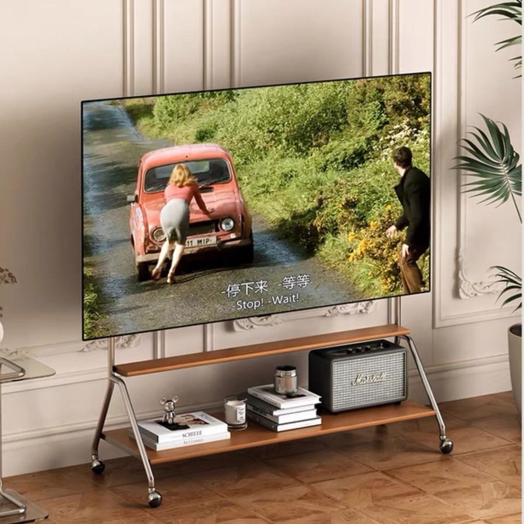 TV Traversing Carriage Small Apartment Bedroom Movable TV Rack Floor TV ...