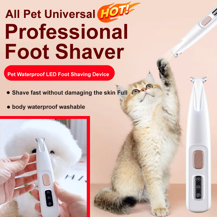 Waterproof Wide Blade Pet LED Paw Hair Trimmer Waterproof foot shaver ...