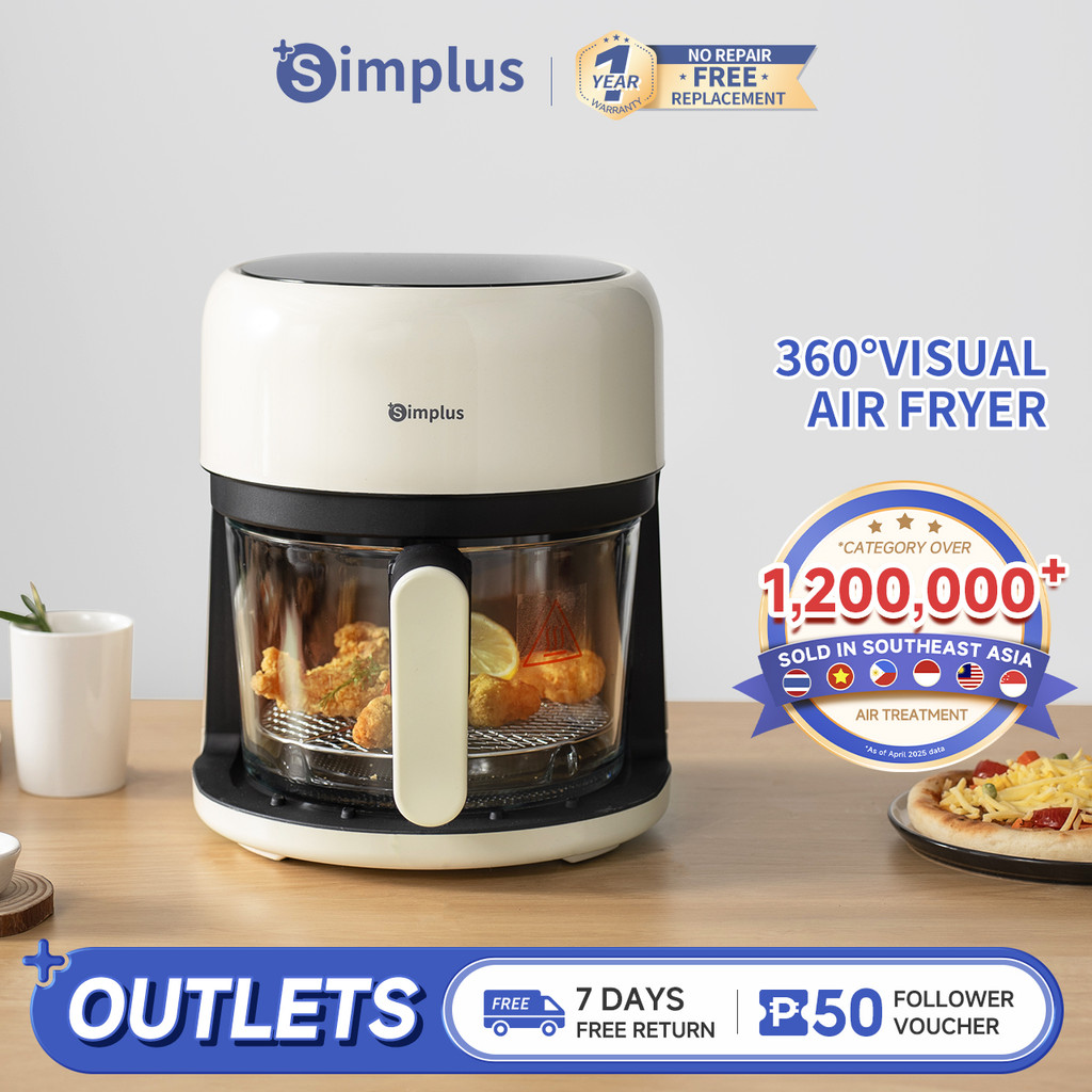Simplus Air Fryer 3.5L Visual Glass Digital Touch Screen Fully ...