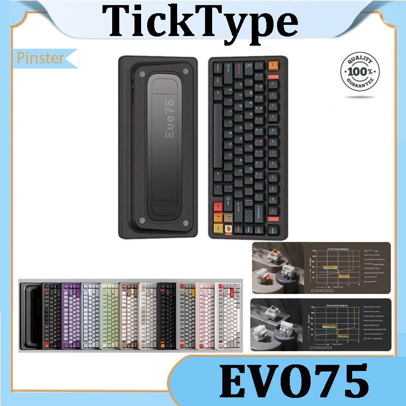 TickType EVO75 Mechanical Keyboard the third mock examination 2.4G Bluetooth HiFi Customized RGB ...
